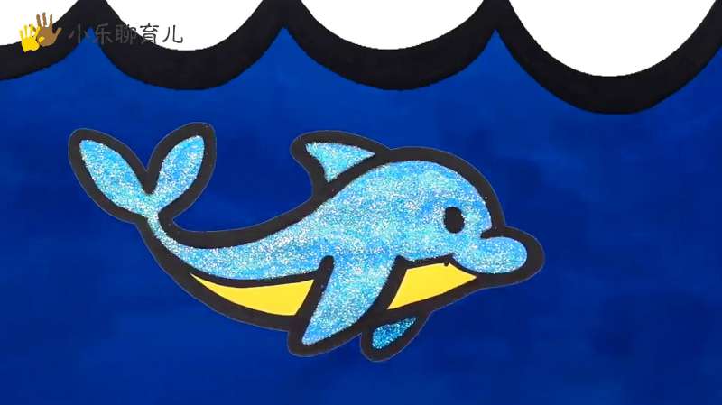 趣味简易画教学,画一只可爱的海豚,涂完颜色后太逼真像是在游泳