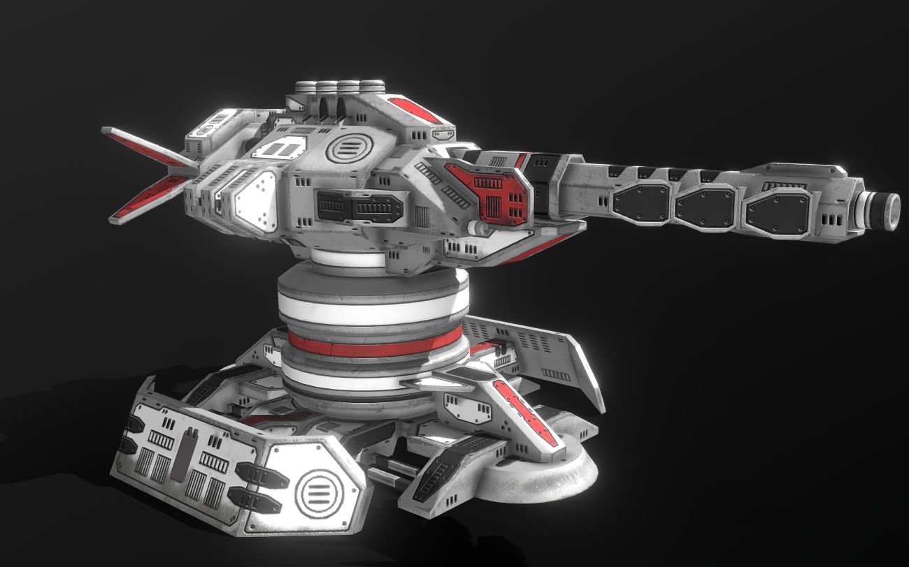 【maya建模】次世代硬表面炮塔模型,适合初学者练习的建模案例