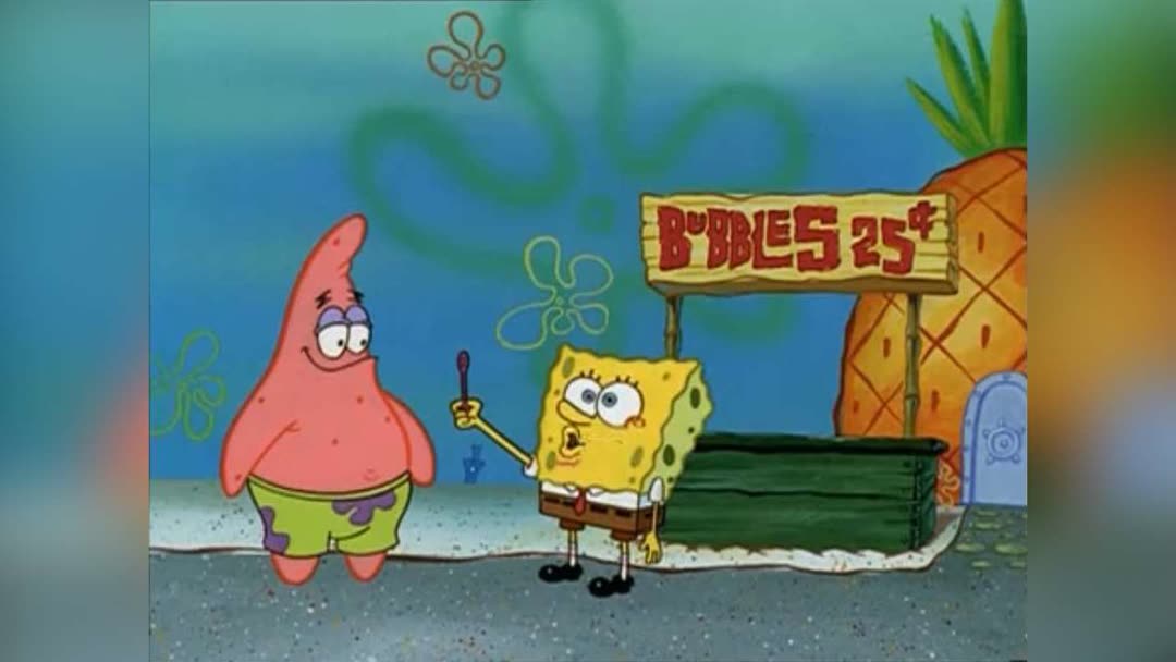 《海绵宝宝》海绵宝宝吹泡泡