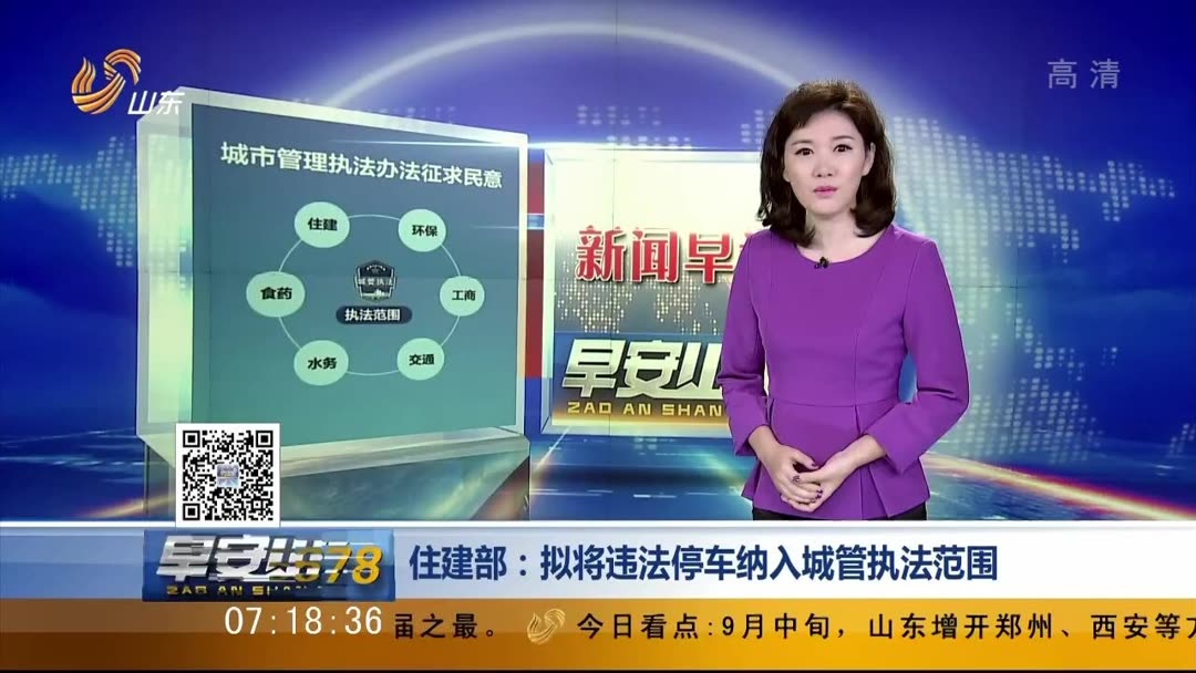 [早安山东]住建部:拟将违法停车纳入城管执法范围