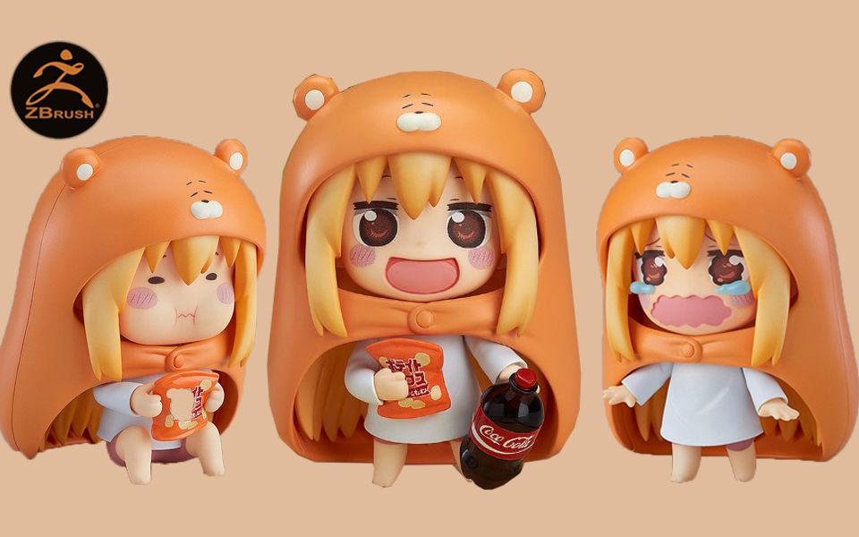 【zbrush雕刻】你喜欢Q版小埋还是女神小埋呢?Q版干物语小埋手办...