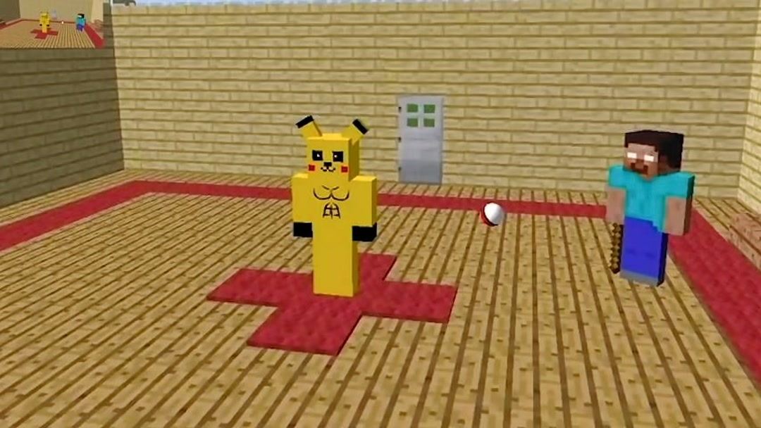 我的世界:宝可梦乱入,皮卡丘化身壮汉,称霸怪物学院