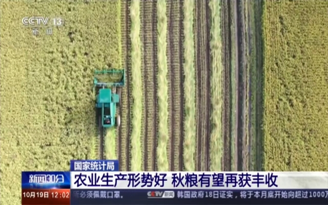 国家统计局:农业生产形势好 秋粮有望再获丰收