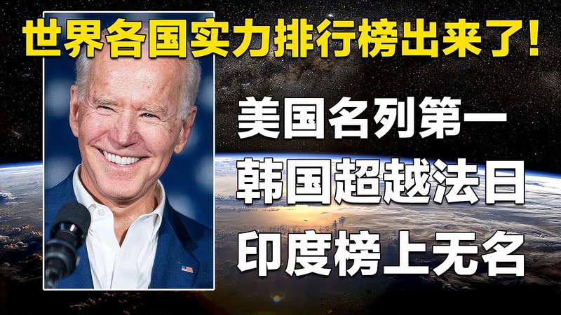 世界各国实力排行榜出来了!美第一,韩国超越法日,印度榜上无名