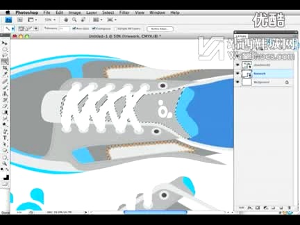使用AI和PS展示二维效果的鞋设计