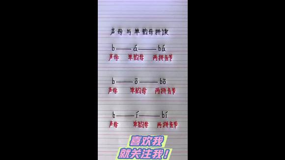 声母与单韵母的拼读