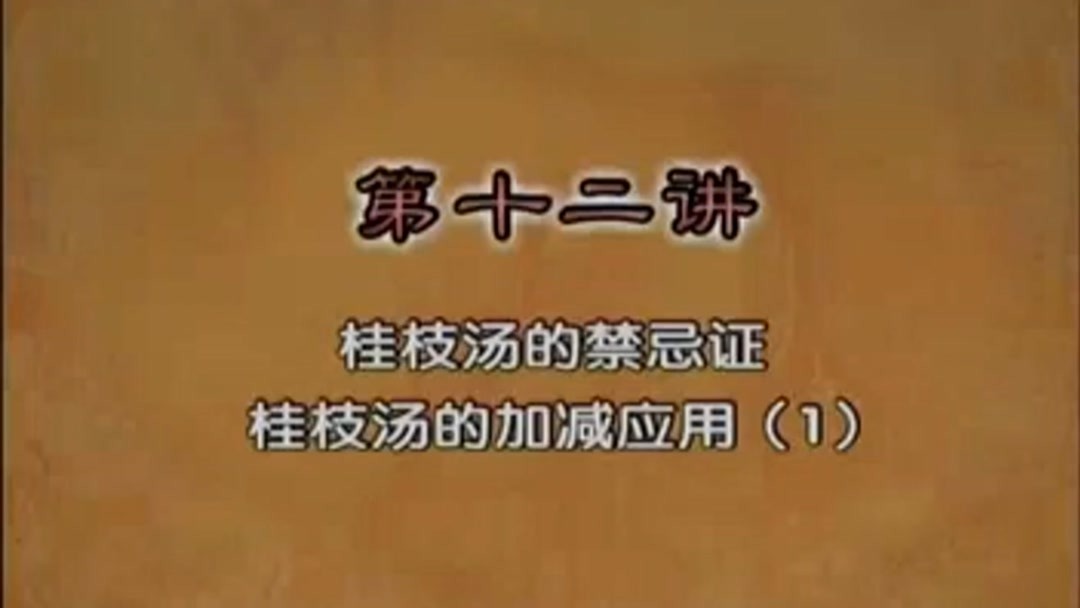 12桂枝汤加减应用