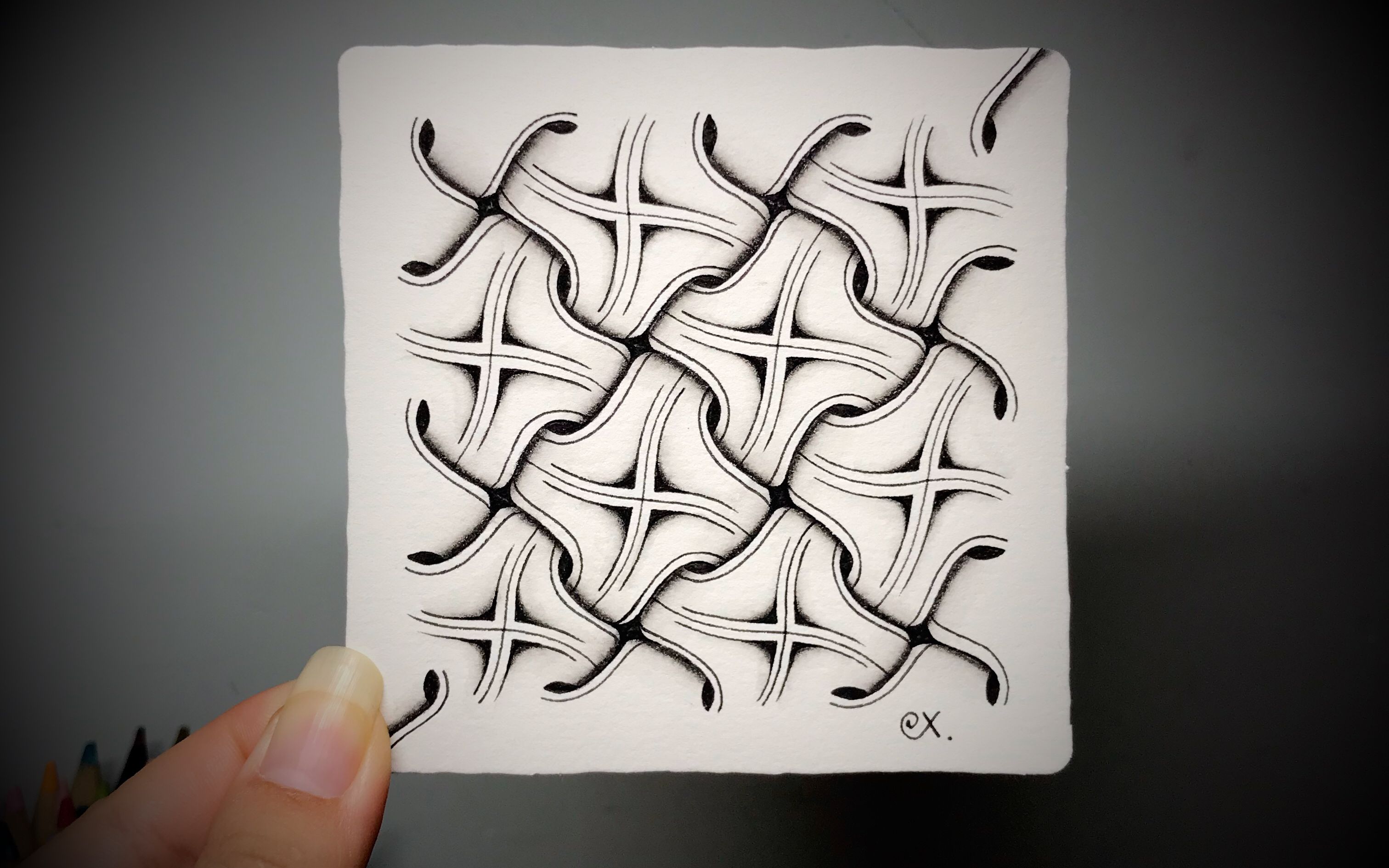 Zentangle 禅绕画 手绘~PP07-Day2