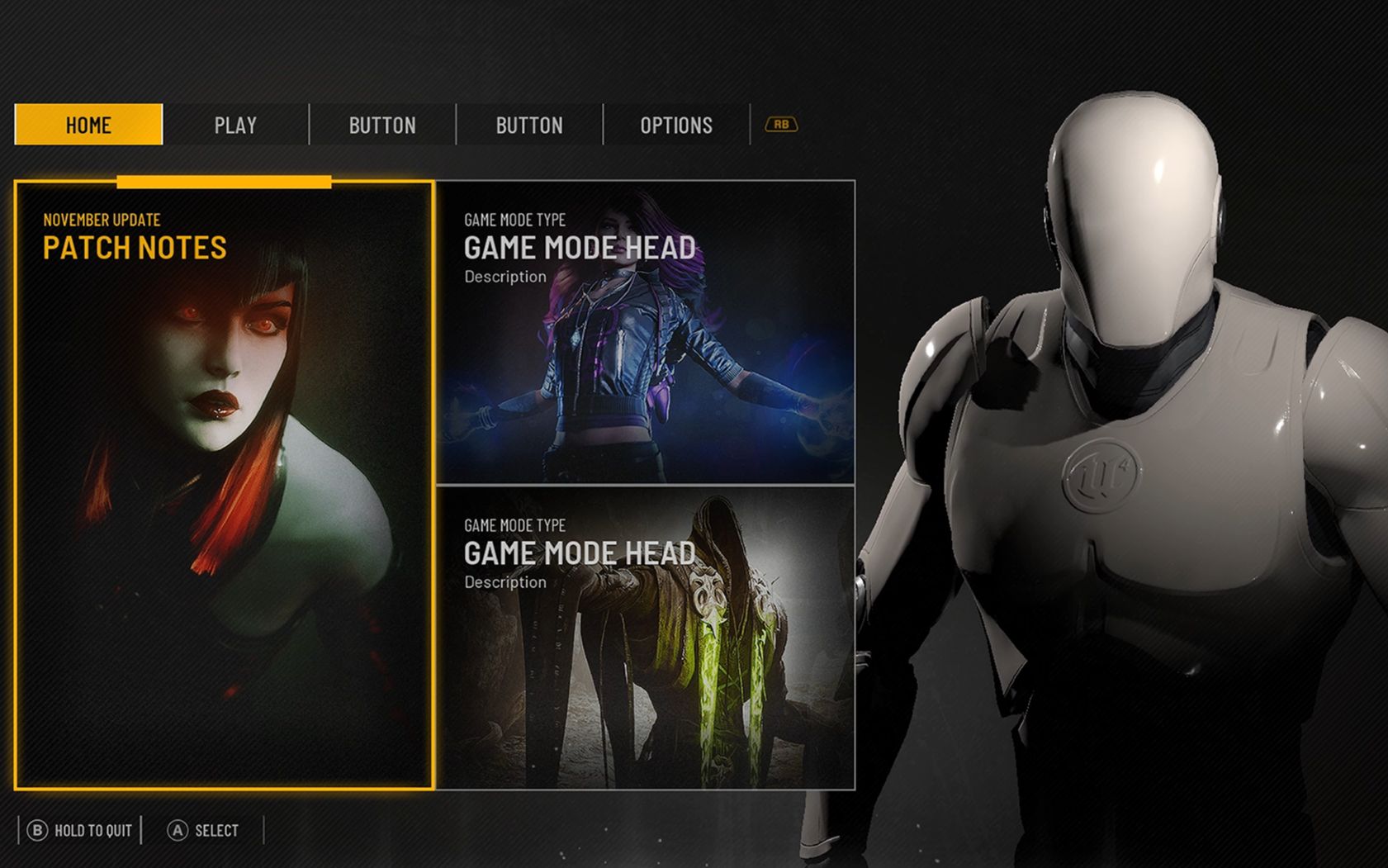 UE4 Demo: UI资源,ProMainMenuV2.5 演示文件(附下载链接)