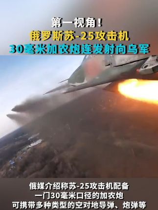第一视角!俄罗斯苏-25攻击机 30毫米加农炮连发射向乌军 #俄乌冲突
