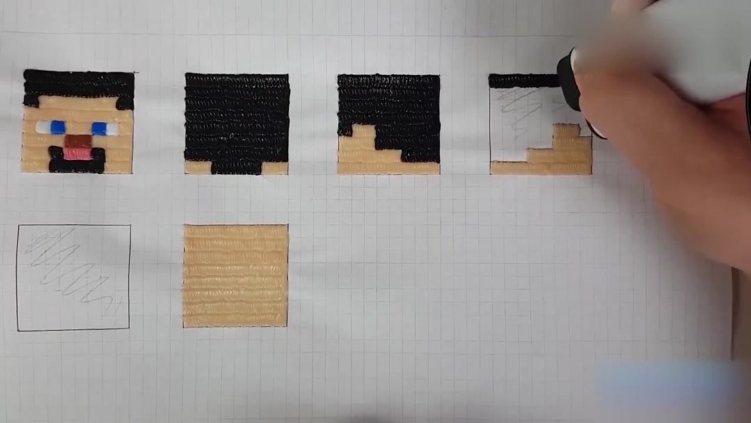 《我的世界》用3D打印笔打印可爱的小史蒂夫