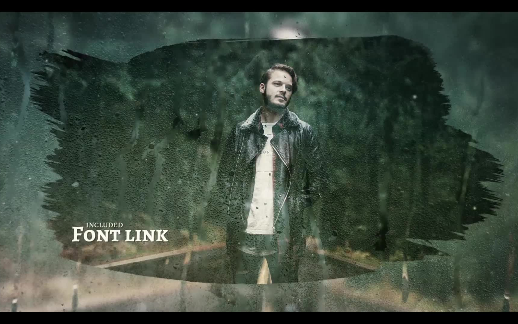 AE模板-雨滴划过屏幕下雨雾玻璃擦除特效的幻灯片视频婚礼相册视频...