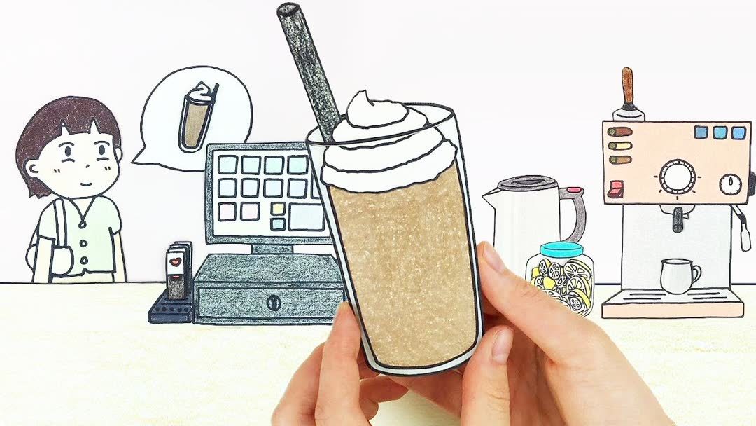 创意定格动画:制作好喝的咖啡饮料,过程好玩又有趣~