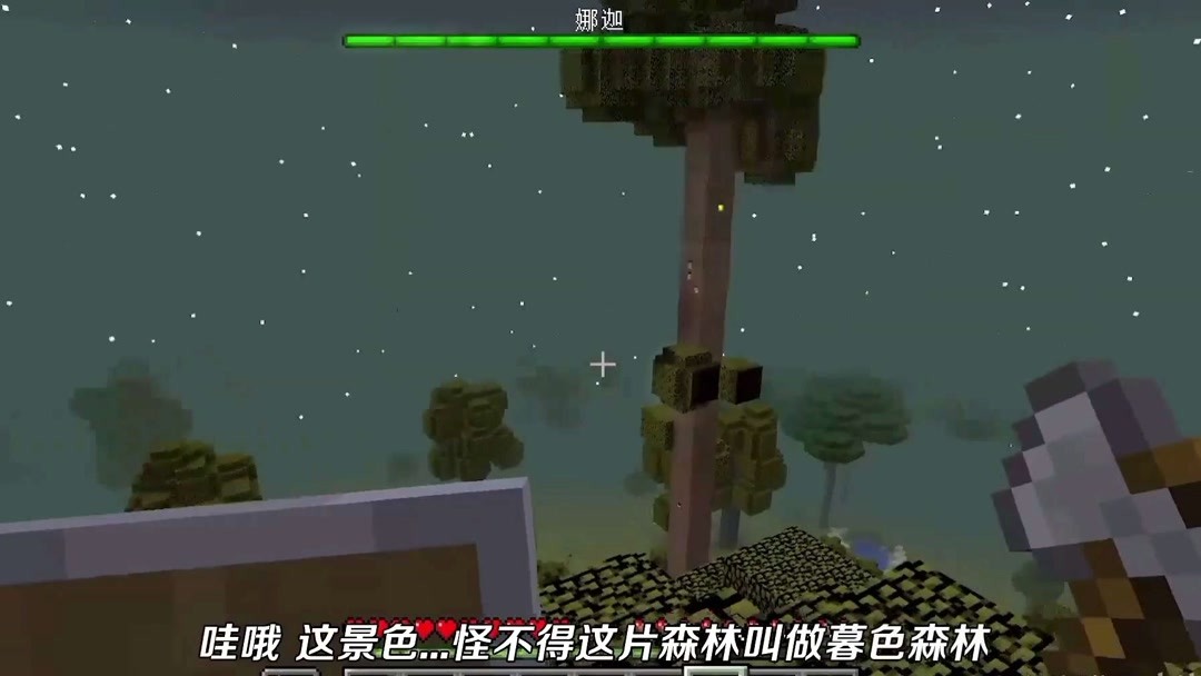 我的世界暮色奇遇6:登高俯瞰整个迷雾森林,小月感叹太美了