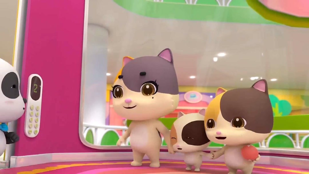 小朋友怎样才能安全的乘坐电梯呢?快来看看猫咪是怎么做的吧!