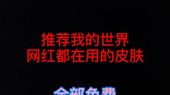 推荐我的世界网红都在用的皮肤全部免费