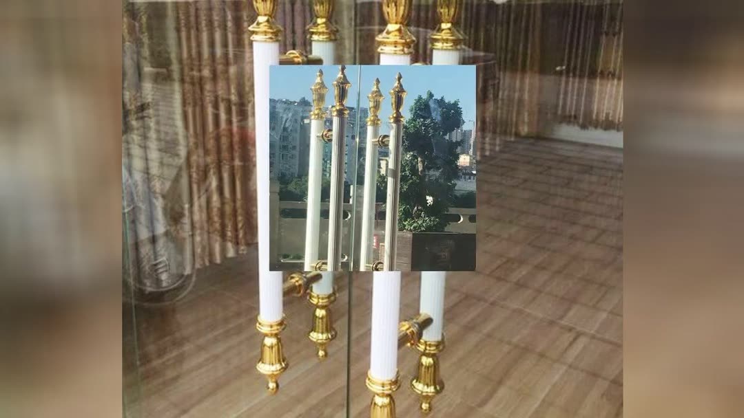 方固大门高端拉手 欧式瓷白黑色不锈钢玻璃大门拉手 包邮