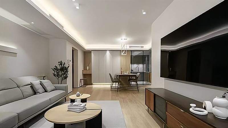 160平无主灯、无框门的原木极简风,看起来真高级!