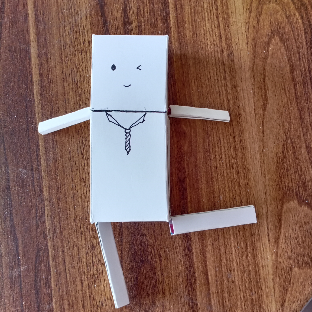 【废纸盒】【纸盒人】用废牙膏盒做一个可爱的小人吧