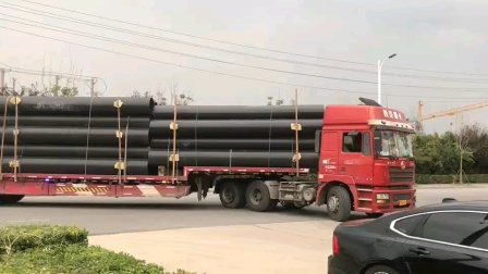 装好中空壁缠绕管mpp管再去后面老厂套双壁波纹管鸿德管业