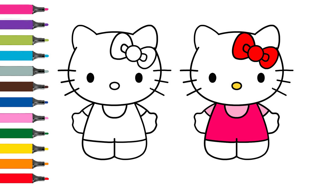 凯蒂猫绘画儿童简笔画宝宝学画画少儿美术教程小猫Hello Kitty