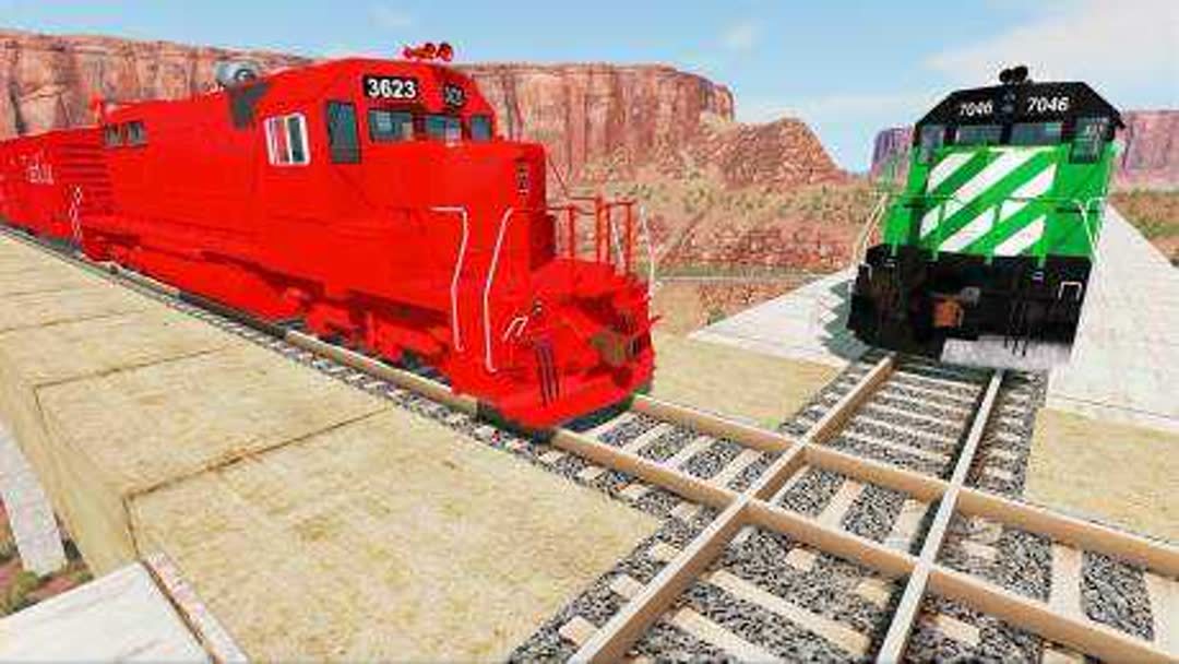 两位火车司机在铁轨上互不相让,送可乐的vs送油桶的,车祸模拟器