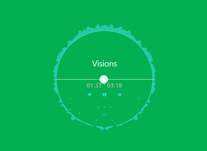 伪AE播放器——歌曲vision(绿幕)