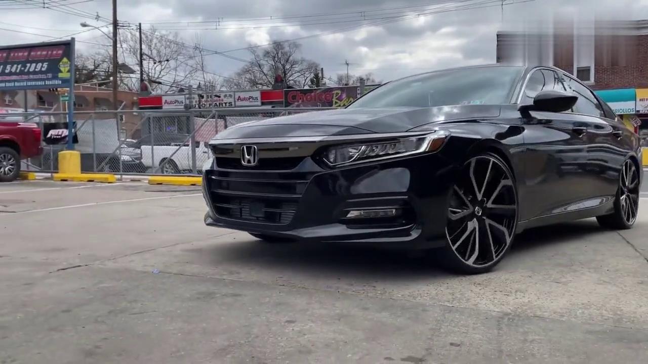 不能再大了 这效果恰到好处,本田雅阁改装22寸轮毂展示