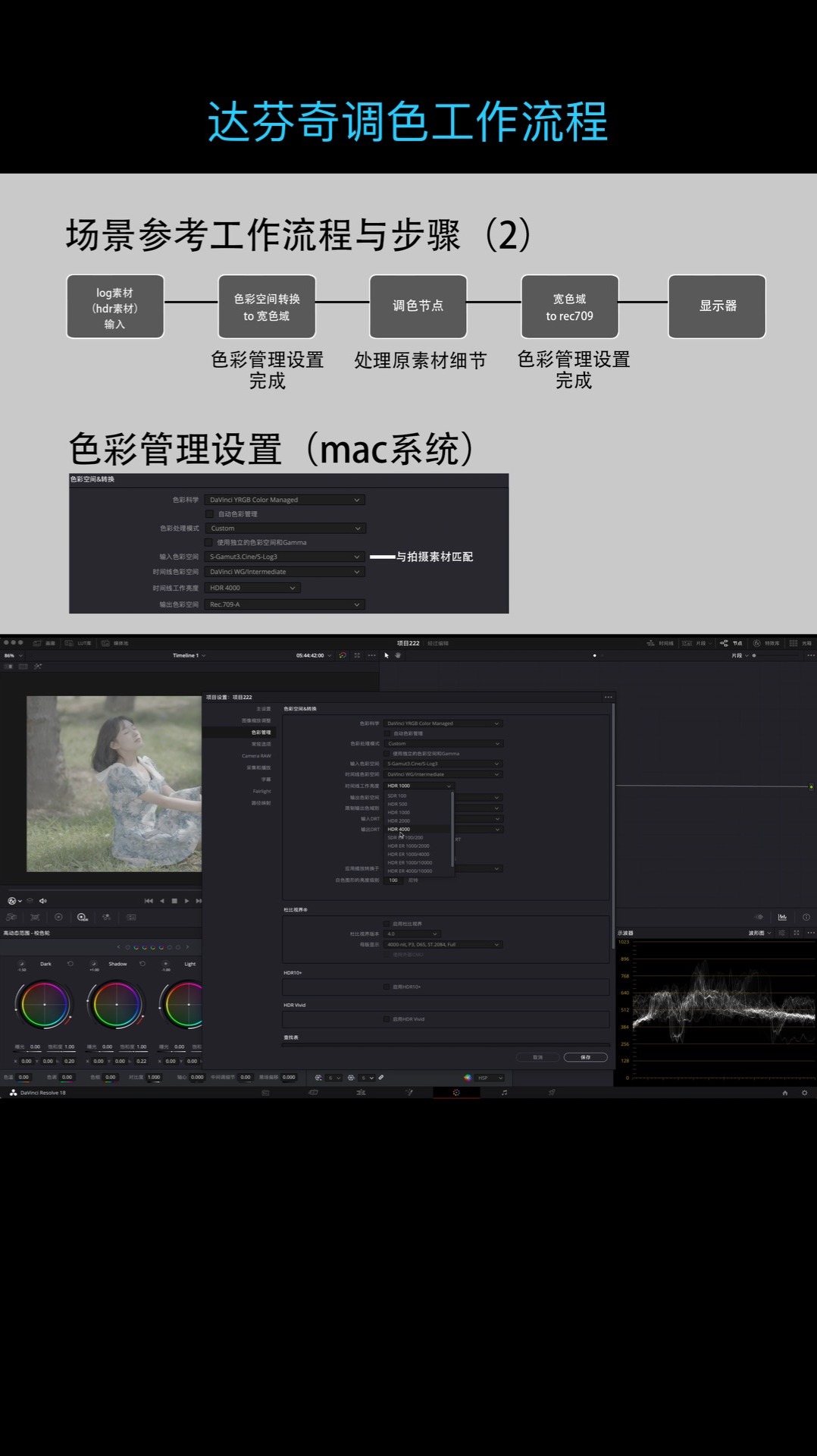 重新开始发干货,达芬奇sdr工作流程主要分为两大类,