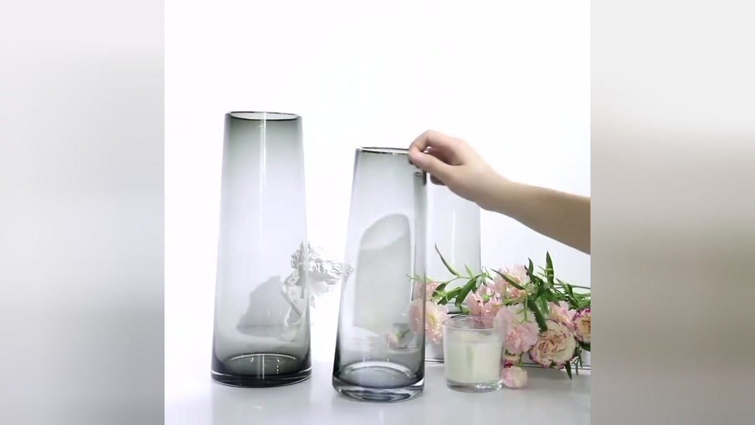 家用/办公桌轻奢高档金边玻璃花瓶 玫瑰鲜花水养