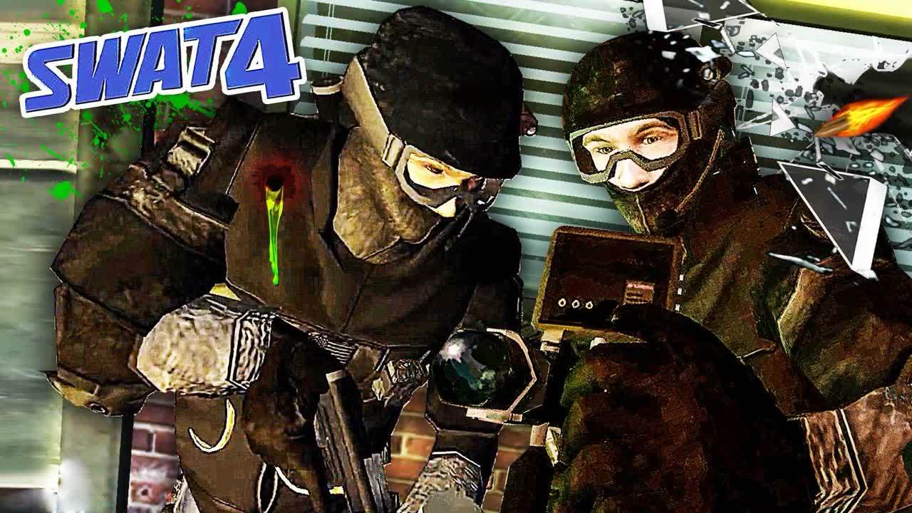 模拟特警 两个憨憨特警用电击枪和防狼喷雾互相伤害