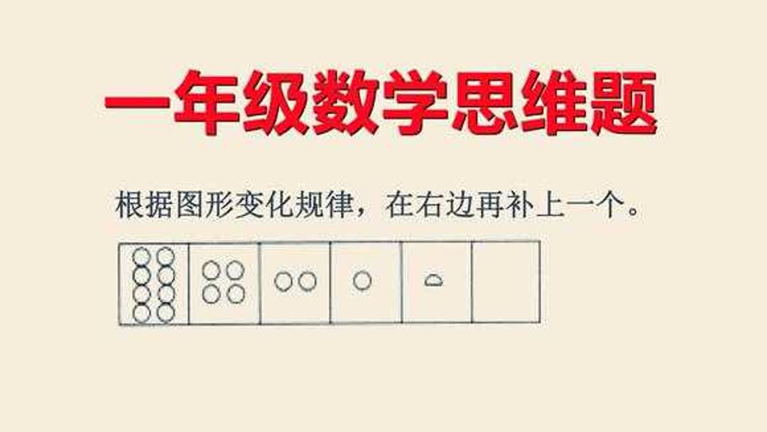 一年级:根据图形变化规律,在右边再补上一个,小朋友们一定行