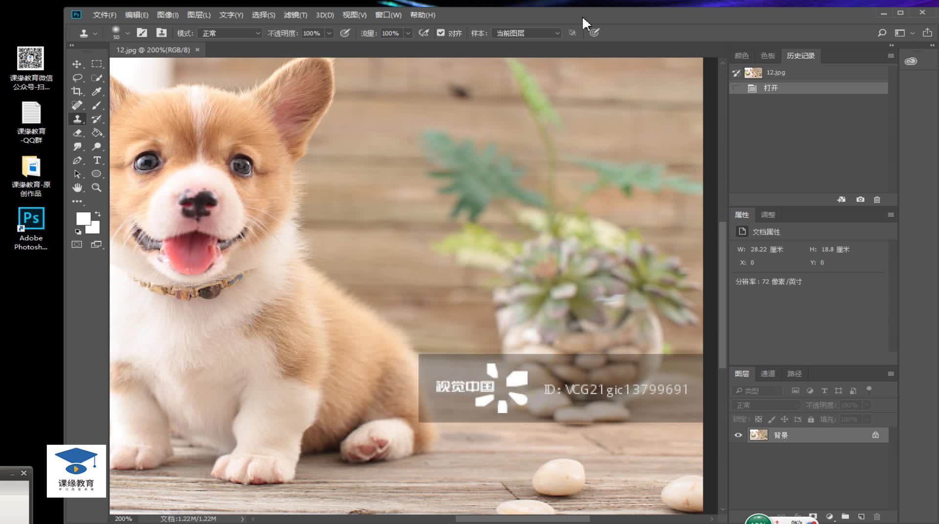PS教程-PS如何去水印?PS基础教程