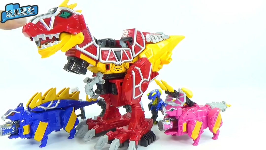 恐龙变形金刚机器人拼装完成威力四射益智玩具