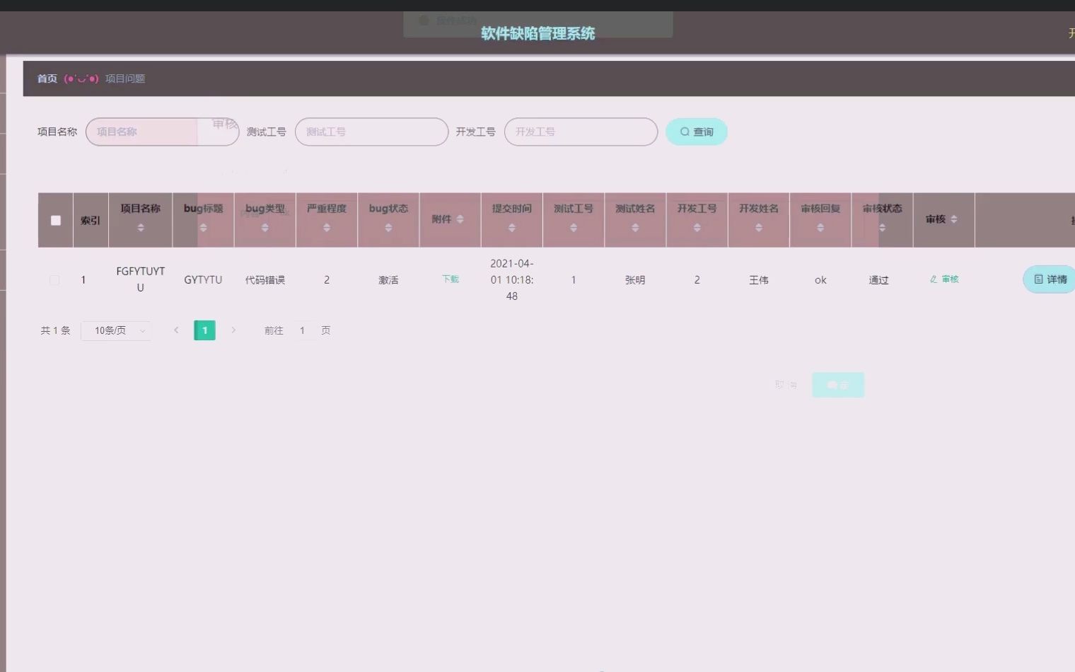计算机毕业设计之基于SSM框架开发的软件缺陷管理系统
