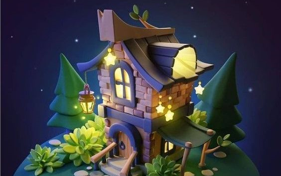 【3DMAX场景】精致的独栋“小房屋”建模,次世代场景模型制作