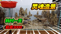 1天时间做了两口水族造景缸,松皮石最为满意,转手能卖3000