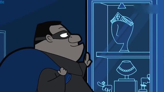 憨豆动画:憨豆似乎还没有发觉自己遇到了贼