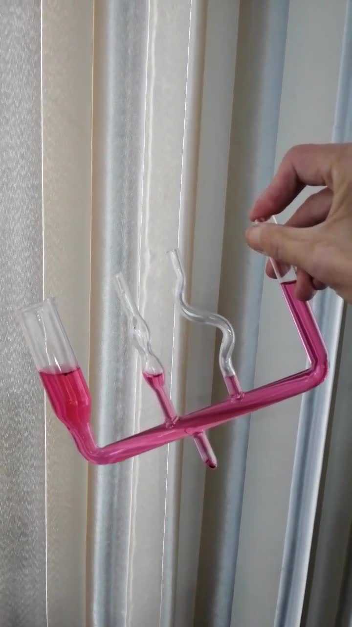 #物理小实验# 连通器:上端开口,下端连通!不流动时液面相平