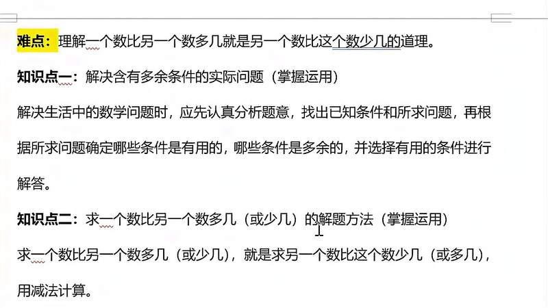小学数学重难点解读:20以内退位减法解决问题