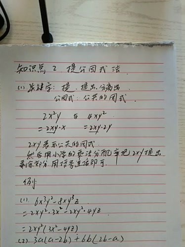 因式分解第二讲——提公因式法