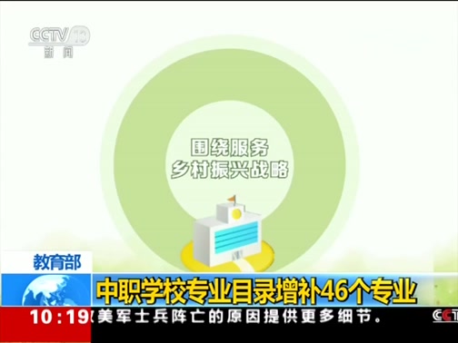 [新闻直播间]教育部 中职学校专业目录增补46个专业