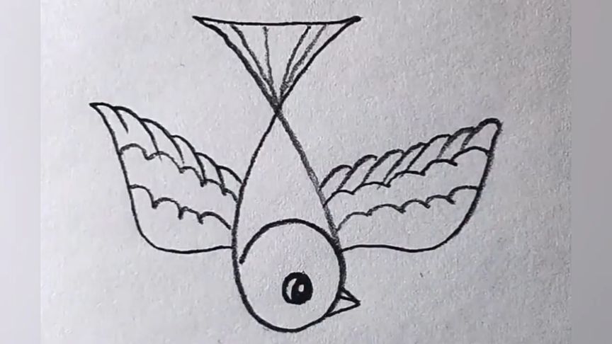 小鸟简笔画,小燕子绘画教学,喜欢画画的关注噢。