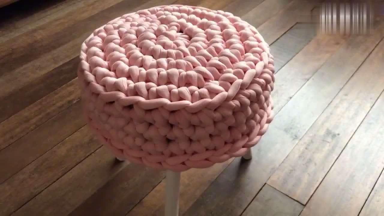 钩针零基础入门课程,钩针编织圆形凳子套,舒服又美观