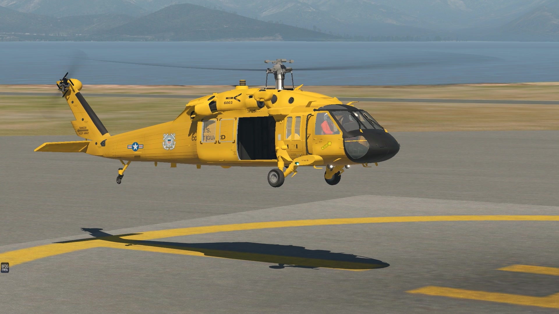 xplane11直升机模拟飞行-黑鹰直升机定点降落练习