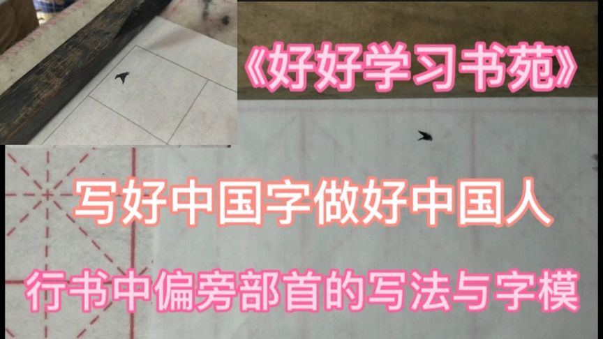 《好好学习书苑》行书偏旁部首的写法与字模