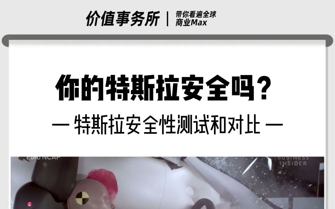 【商业Max】你的特斯拉安全么?本期是特斯拉的安全性测试记录。...