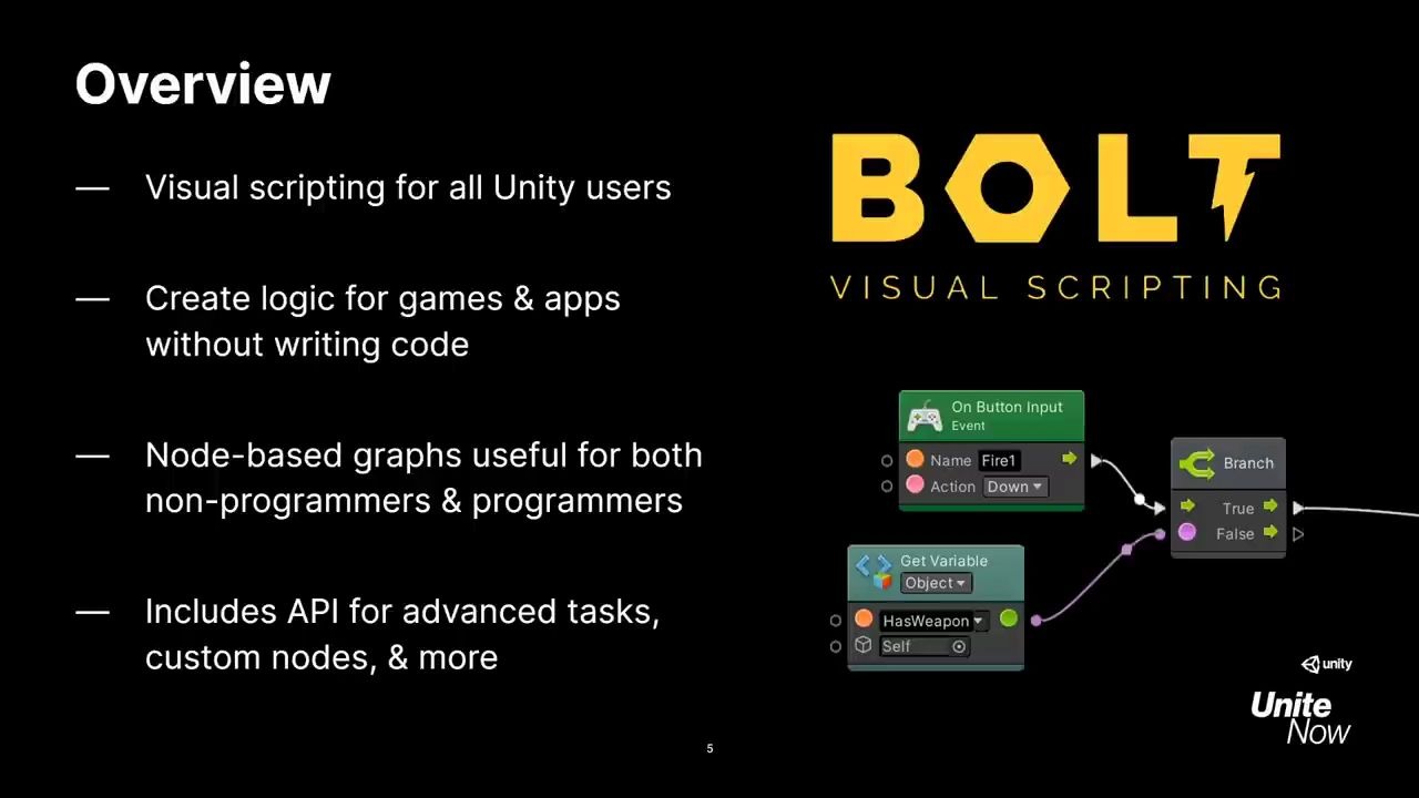 Introducing Bolt- Unity's new visual scripting tool - Unite Now 2020
