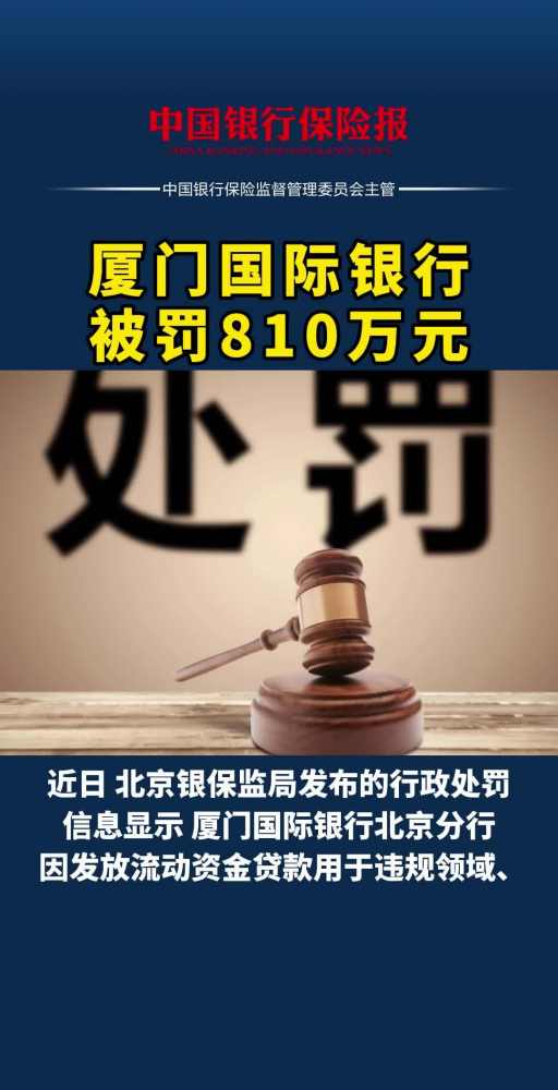 厦门国际银行 被罚810万元