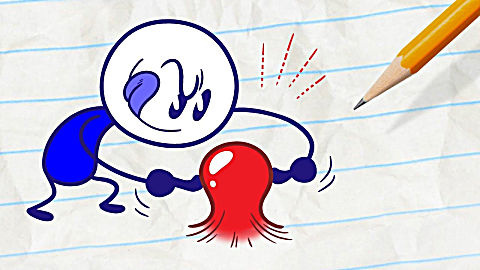 搞笑铅笔画小人:青春美丽疙瘩痘游戏